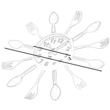Decorative 3D Cutlery Utensil Spoon and Fork Wall Clock for Kitchen ...