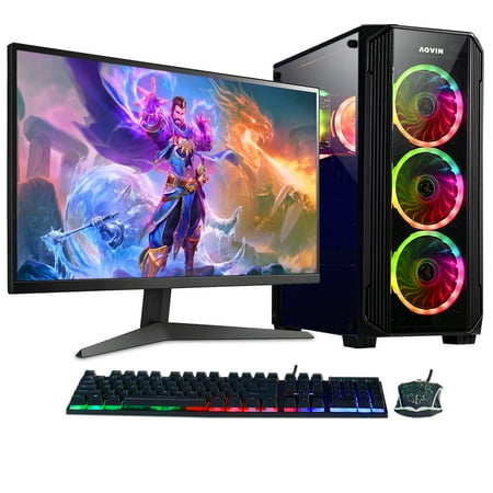 Tower PC Gaming Computer ~ 24 inch FHD Gaming Monitor ~ AMD Ryzen 5 ...