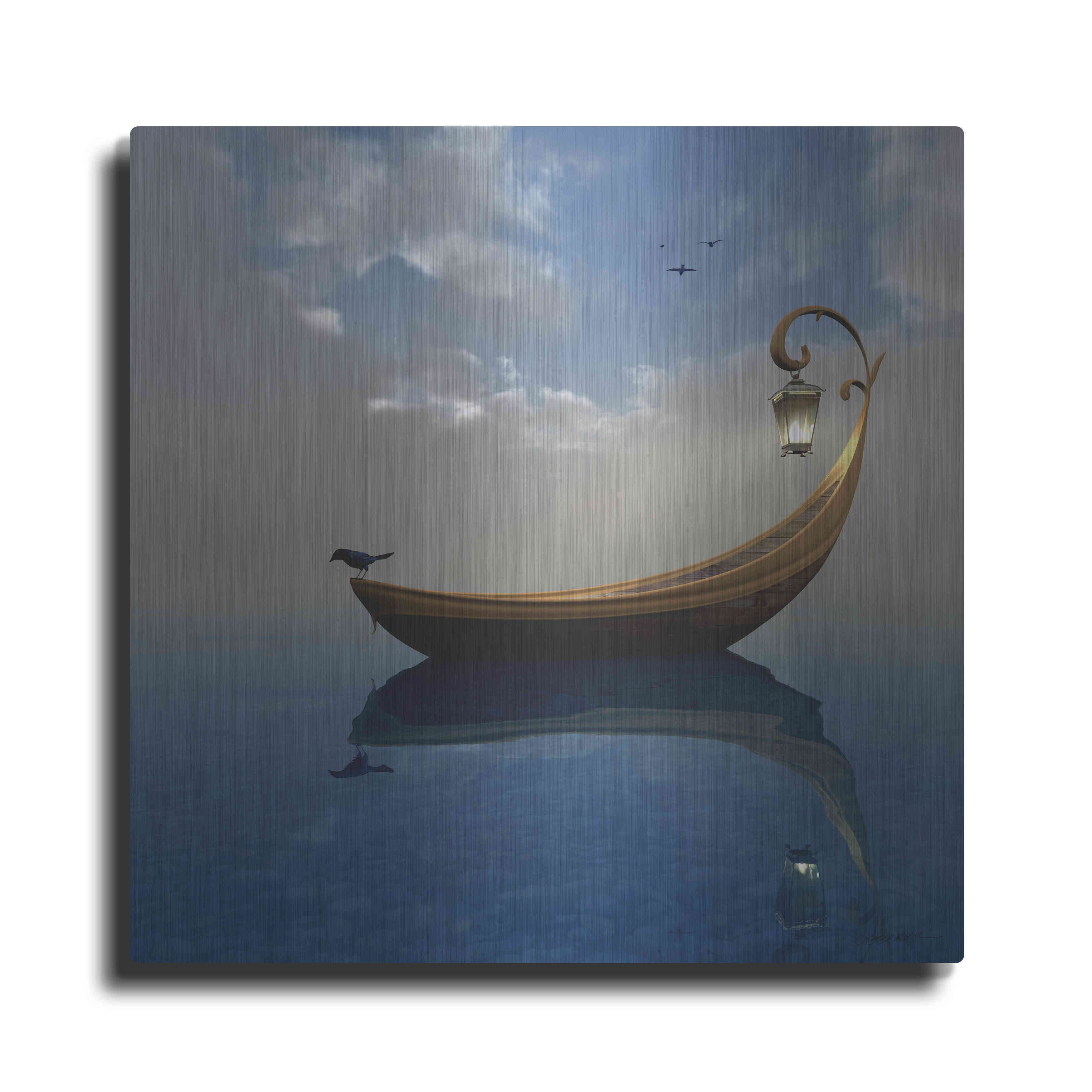 Luxe Metal Art 'Narcissism' by Cynthia Decker, Metal Wall Art, 12"x12 ...