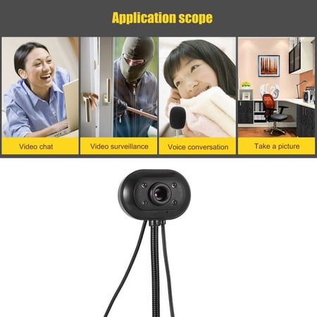 Computer Camera Sensor Recording Web Camera with Mic Night for Desktop ...
