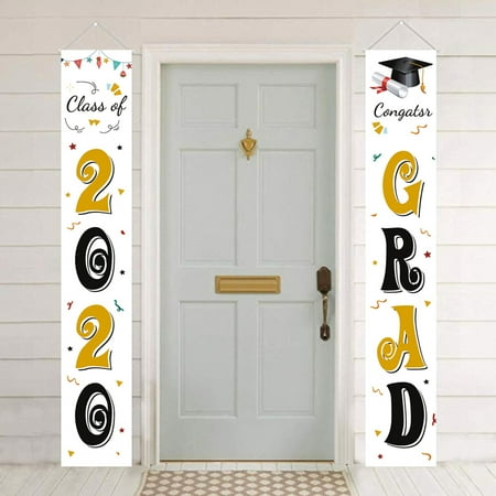 Cheers 2Pcs Congrats Grad Banners 2020 Graduation Couplet Wall Door ...