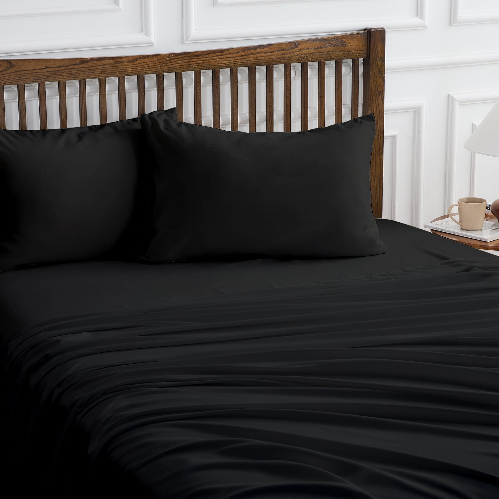 Hitime 4 Pieces Microfiber Queen Sheet Set  Deep Pocket Fit 16  Breathable Super Soft Luxury Hotel Style Home Decor Queen Size Sheet Set  Gift For Wo