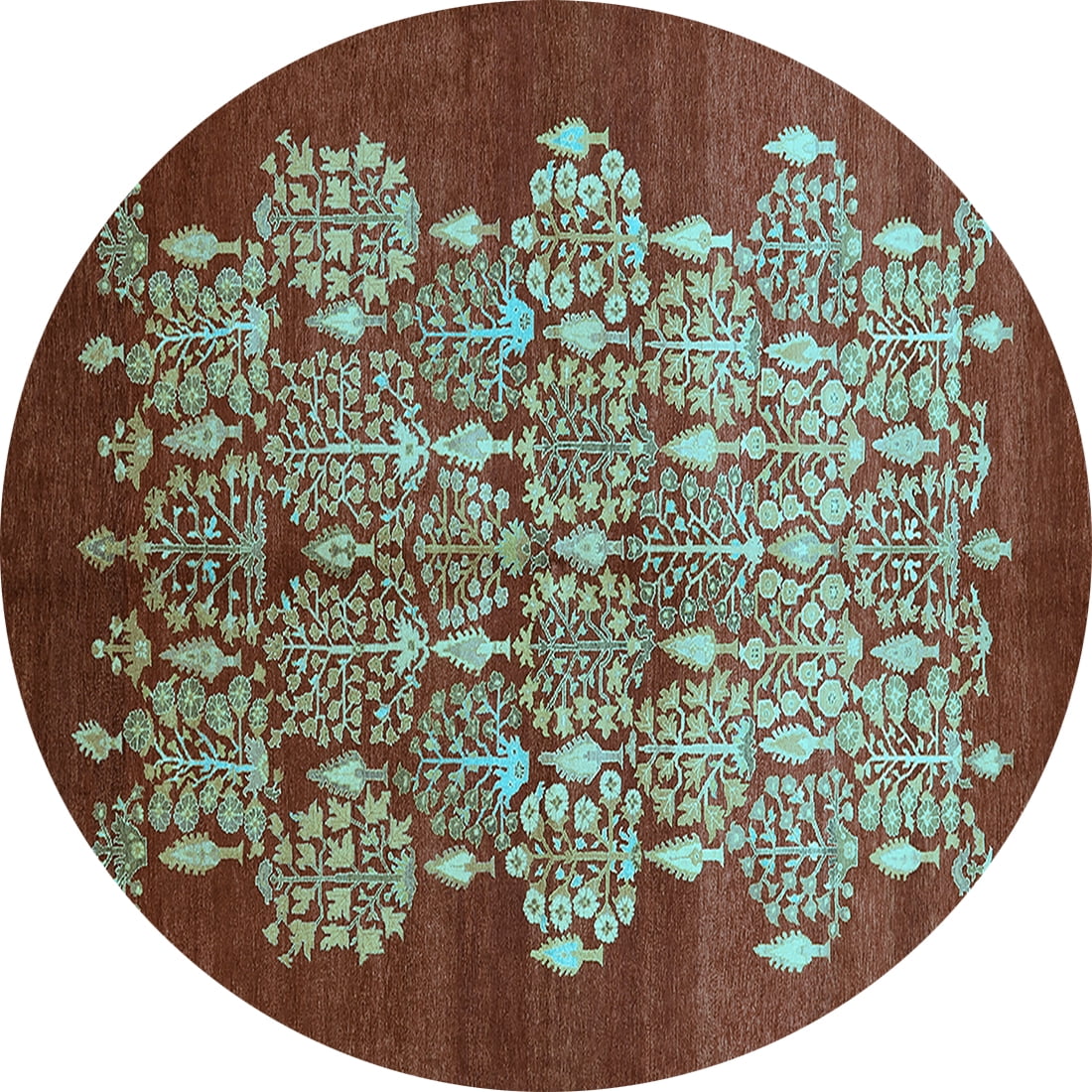 Ahgly Company Indoor Round Oriental Light Blue Industrial Area Rugs, 8 ...