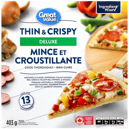 Great Value Thin & Crispy Deluxe Pizza | Walmart Canada