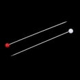 100 Piece Red White Sewing Pins Ball Glass Head Pins Straight Quilting ...