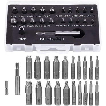 12 Piece Easy Out Small to Large Screw Extractor Kit Set Easy Out Screw ...