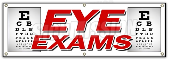 EYE EXAMS BANNER SIGN optometrist optician glasses prescription lens ...