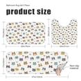 Cat and Fish White Pattern Bathroom Rug Set 3 Piece,Non-Slip Bath Mat ...