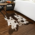 YJ.GWL Faux Cowhide Rug, Cow Print, 2.3'x3.6', Brown for Bedroom ...