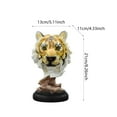 2 Pieces Tiger Head Sculpture Abstract Reader Figurine Resin Material ...