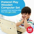 Wooden Computer Pretend Play Set - Pretend Laptop Toy for Kids ...