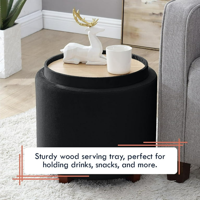 Black round ottoman coffee table store