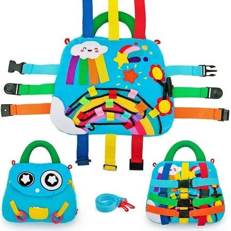 HTCM Sensory Buckle Pillow Toys for Children，Busy Bag Learning Fine ...