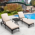 18" Outdoor Side Table, Patio End Tables Outside Cast Aluminum Anti ...