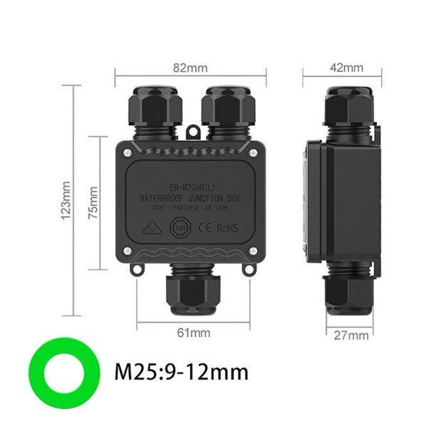 Junction Box Surface-mounted,Cable Connector, 3-way Waterproof Junction ...
