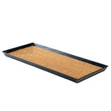 Black Metal Boot Tray with Rectangle Embossed Coir Insert - Walmart.com