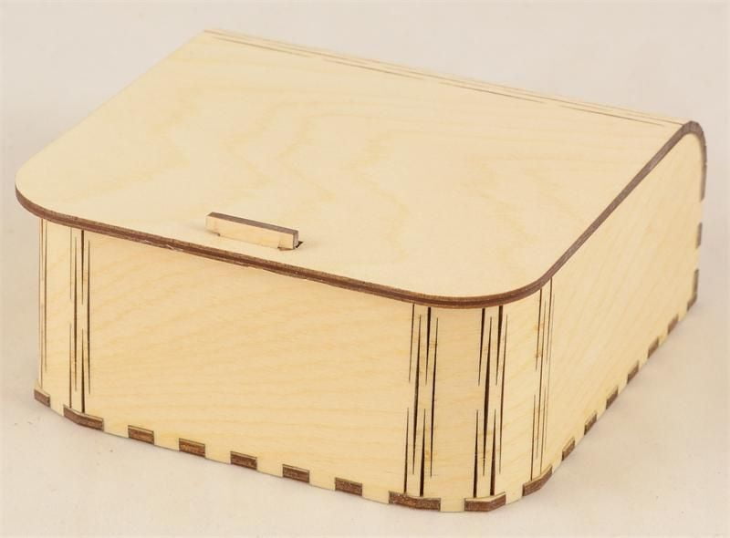 Curved Front Snap Fit Wood Box 4.5 inch x 4.5 inch x 2 inchH - Walmart.com