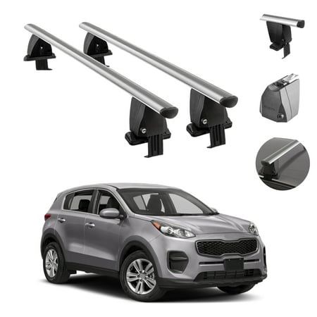 Silver Smooth Roof Rack Crossbar Luggage Carrier 2Pcs For Kia Sportage ...