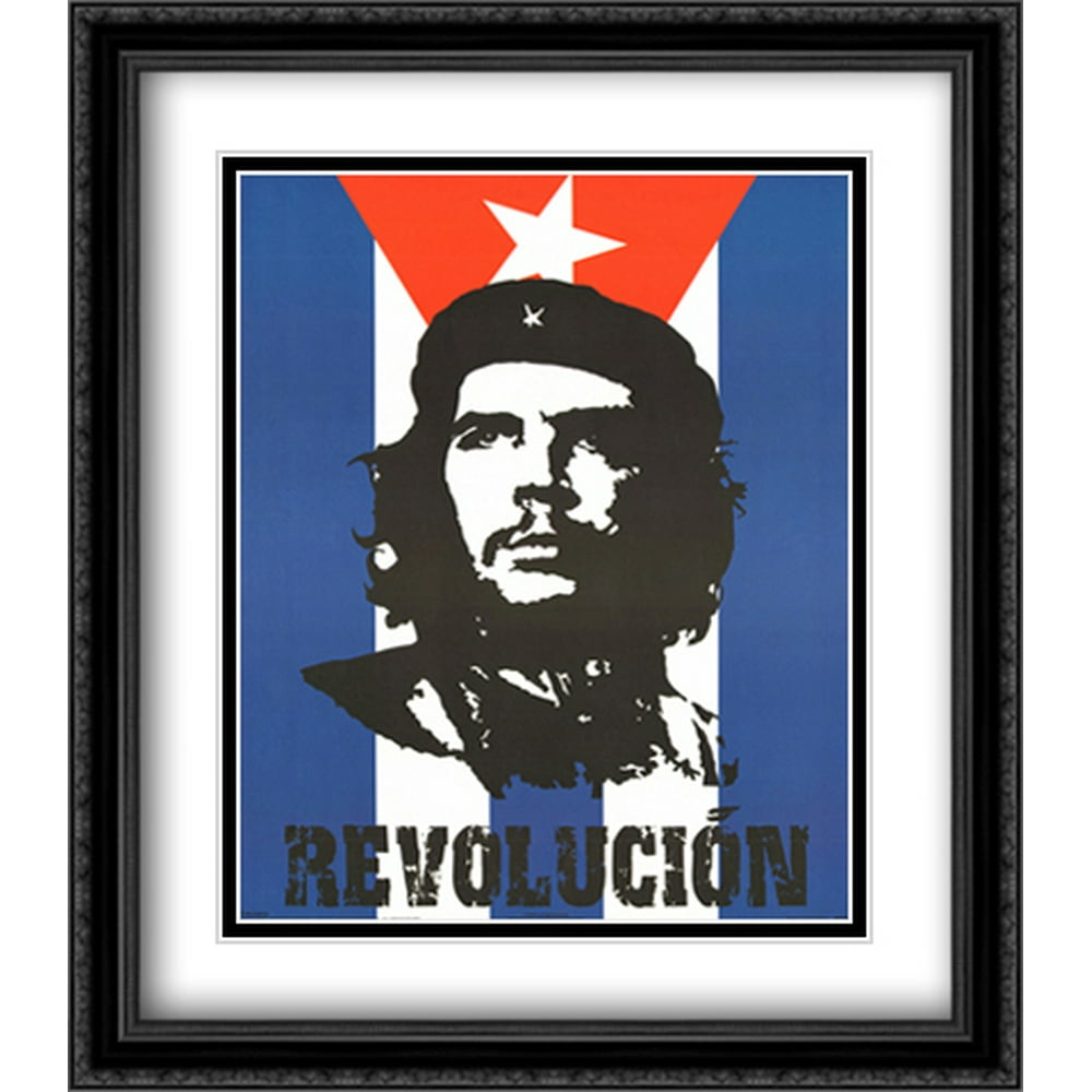 Che Guevara (Flag) 2x Matted 28x36 Large Black Ornate Framed Art Print ...