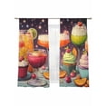 Cartoon Cupcakes Sheer Curtains for Living Room Bedroom Funny Cute Food ...