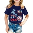 250 Anniversary USA Shirt Girls Short Sleeve Crewneck Independence Day ...