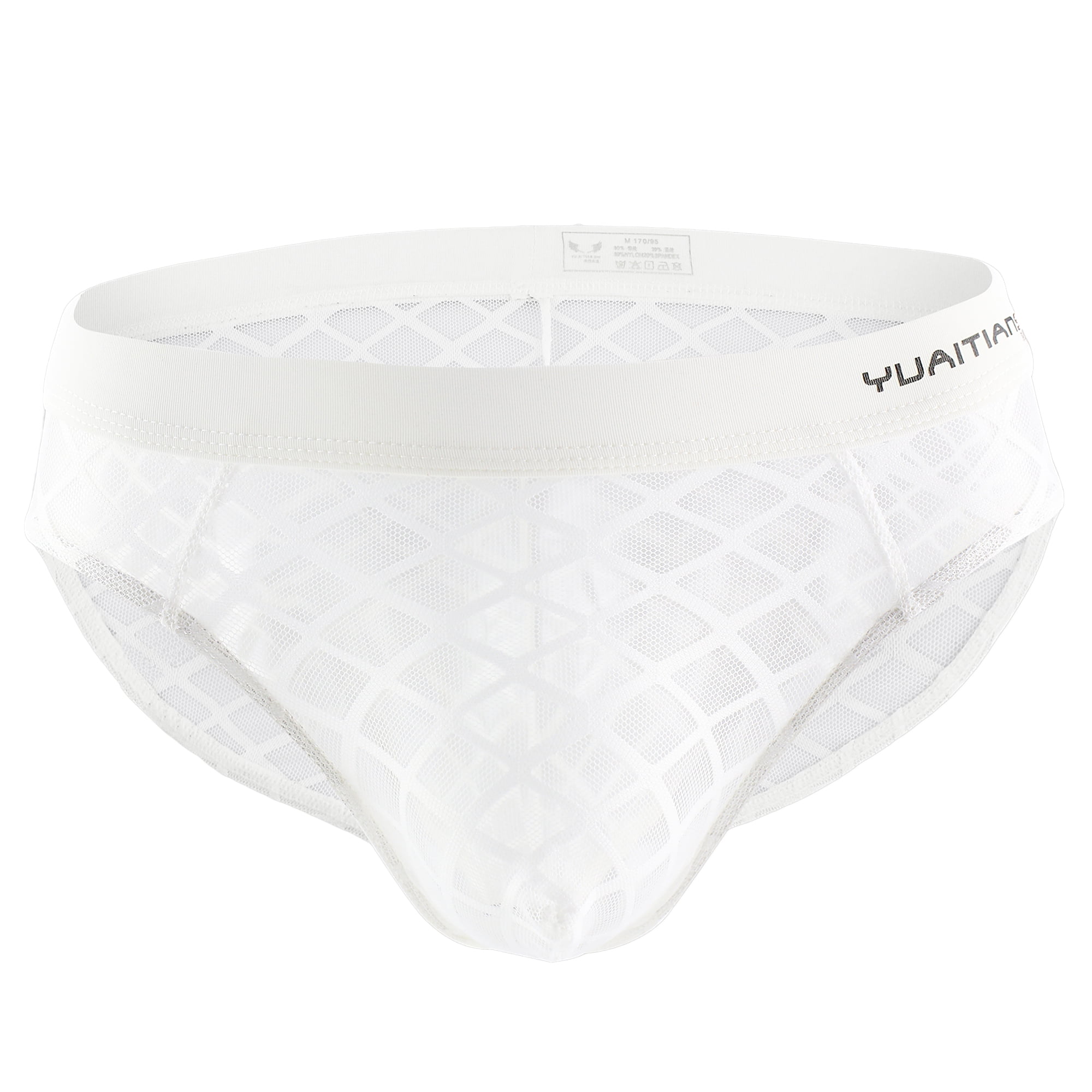 Mizok Mens Jockstrap Sexy Mesh Ultra Comfort Breathable Underwear White