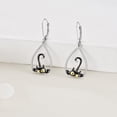 Black Cat Drop Dangle Earrings 925 Sterling Silver Lever Back Cat ...