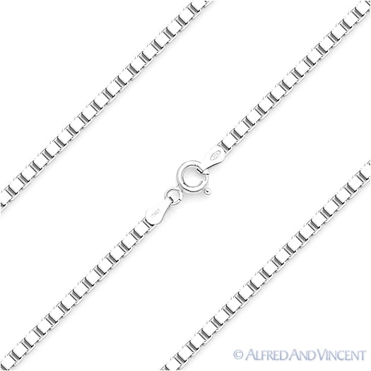2mm Box Link Chain Necklace in .925 Sterling Silver - Walmart.com