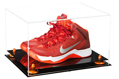 Deluxe Clear Acrylic Basketball Shoe Pair Display Case with Orange ...