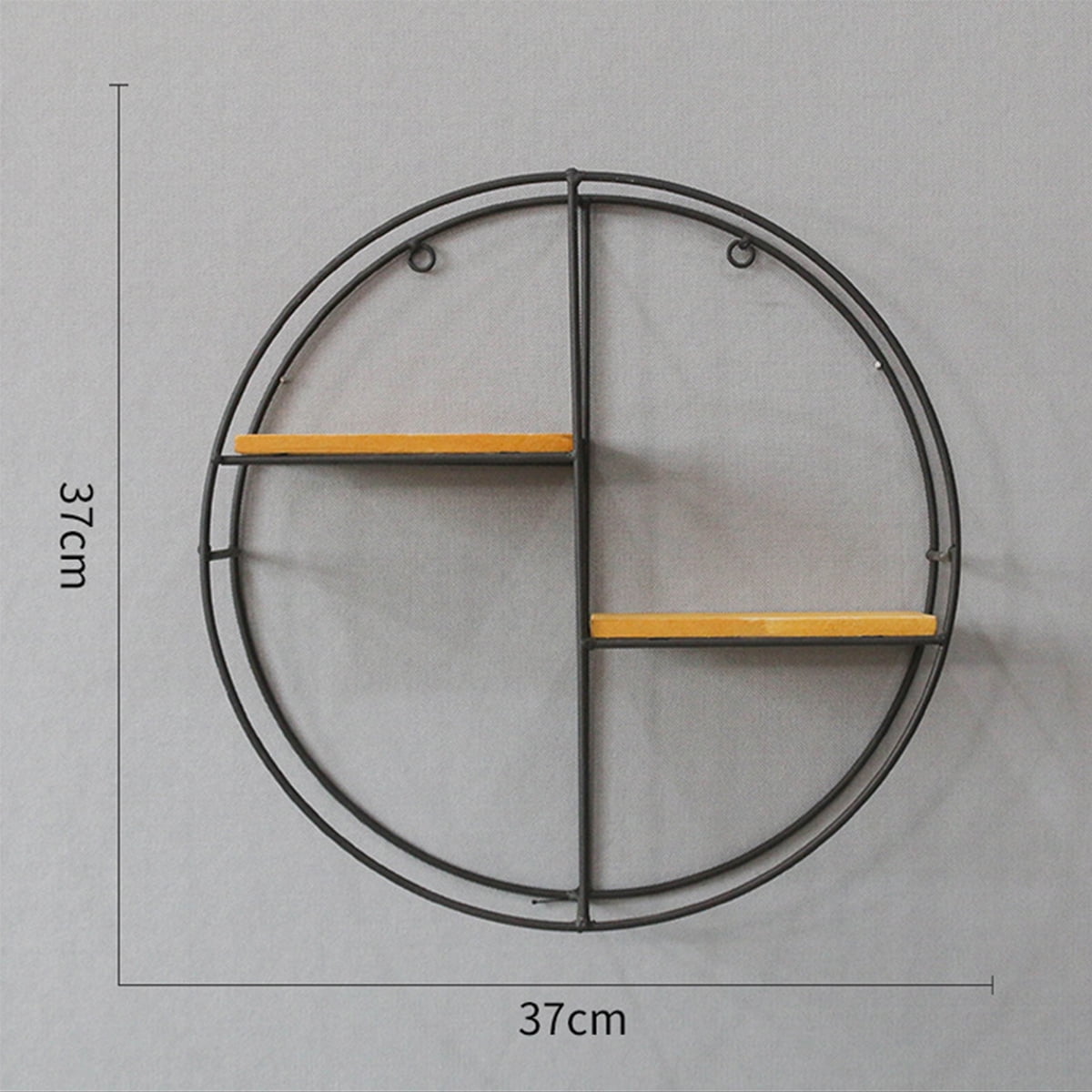 Round Square Wall Unit Retro Wood Industrial Style Metal Shelf Rack ...