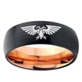 Aquila 8MM Dome Black And Rose Gold Tungsten Men Ring - Walmart.com