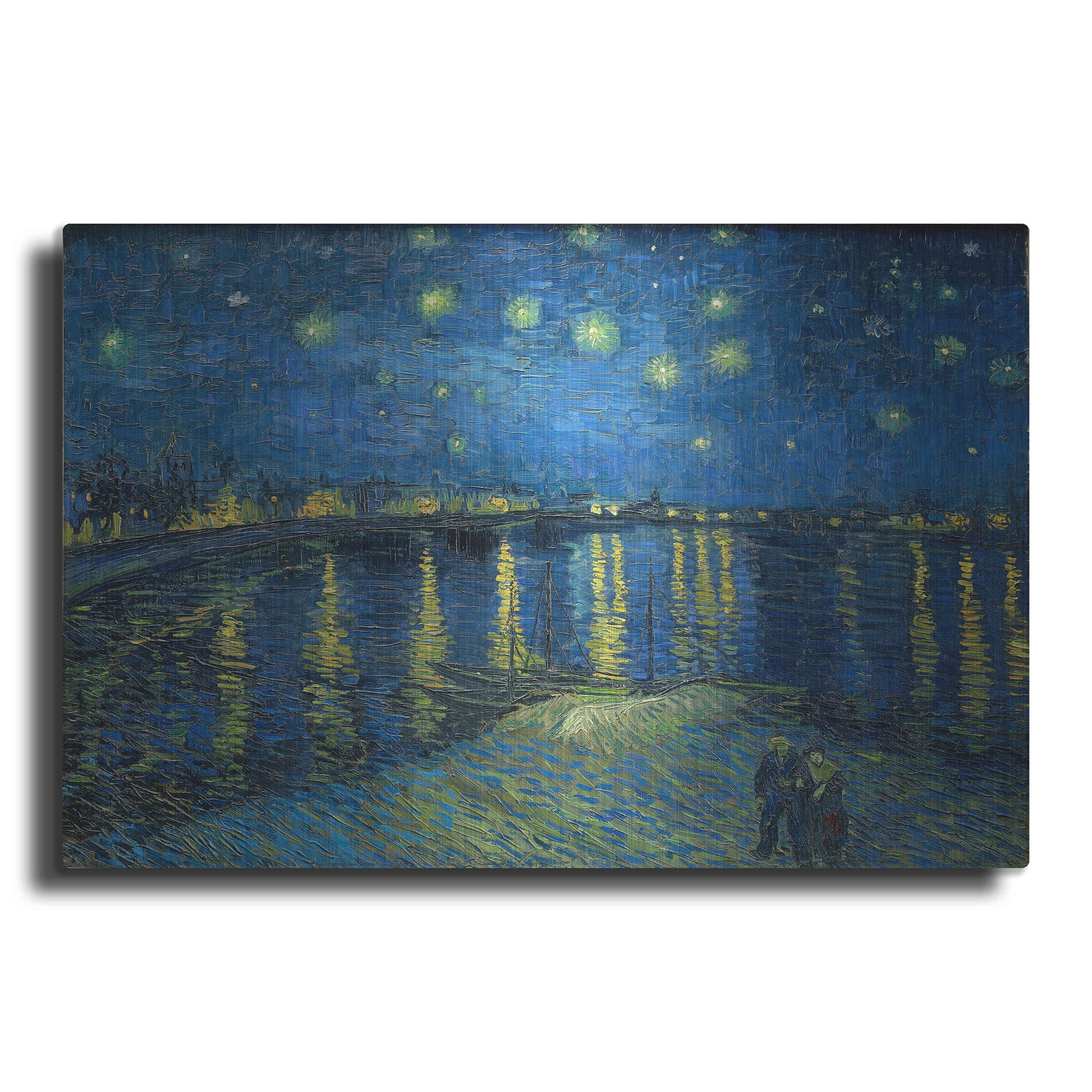 Luxe Metal Art 'Starry Night Over the Rhone' by Vincent VanGogh, Metal ...