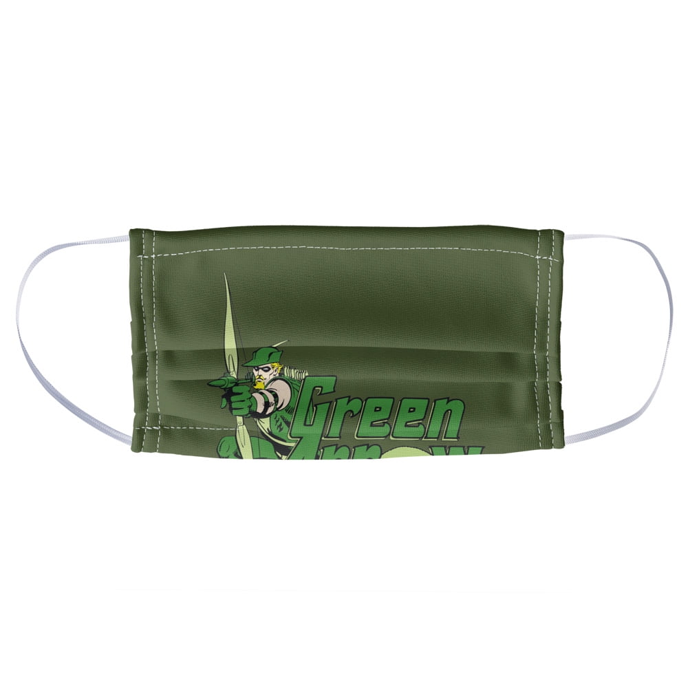 Justice League Green Arrow Charcter & Logo 1-Ply Reusable Face Mask ...