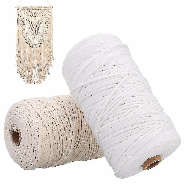 Durable 200m White Cotton Cord Natural Beige Twisted Cord Rope - Walmart.ca