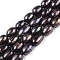 Cultured Freshwater Pearl Beads Strands Silver Nitrate Dyed Rice Shaped ...