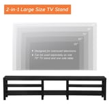 TV Stand for 85 inches Flat Screen, Wood Media Console Storage Cabinet ...