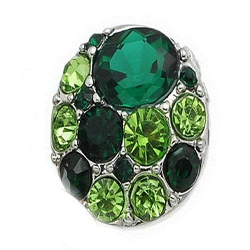 Green Chunk Snap Button or Pendant w/ Crystals Fits Snaps Chunk ...