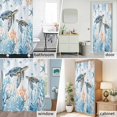 Blue Coastal Ocean Fabric Shower Curtain Sea Turtle Coral Washable ...
