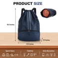 Drawstring Backpack Gym Bag with Shoes Compartment, Water-Resistant ...