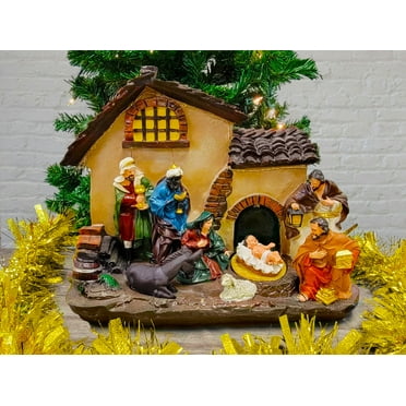 Northlight 41" LED Lighted Holy Family Nativity Scene Outdoor Christmas ...