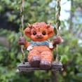 Cute Cow Resin Garden Pendant Outdoor Balcony Decor - Weatherproof, Eye ...