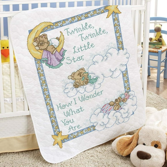 Stamped Embroidery Baby Quilt Kit