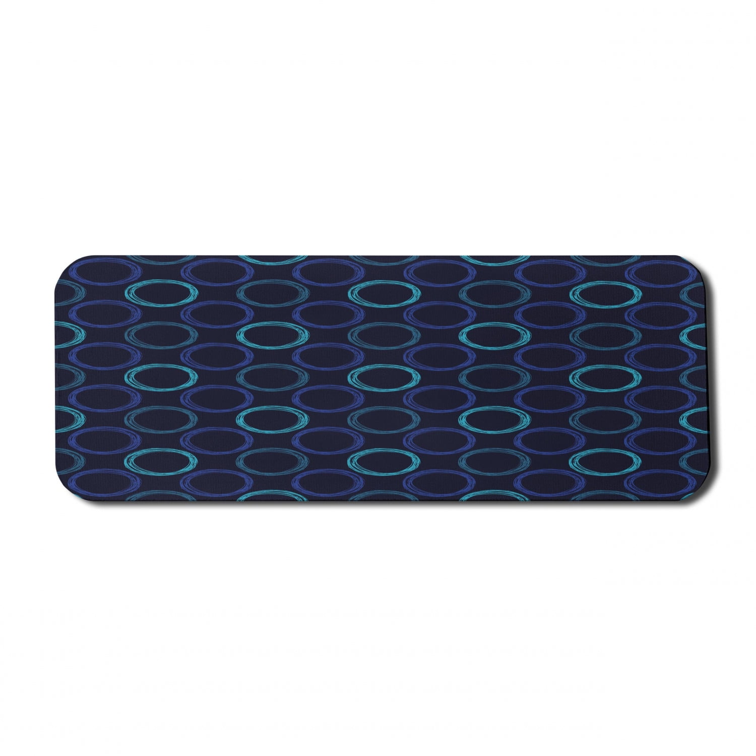 Geometric Computer Mouse Pad, Scribble Art Style Circles Ring Shapes on ...