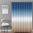 Blue Khaki Shower Curtain, Gradient Lightweight Waterproof Fabric ...