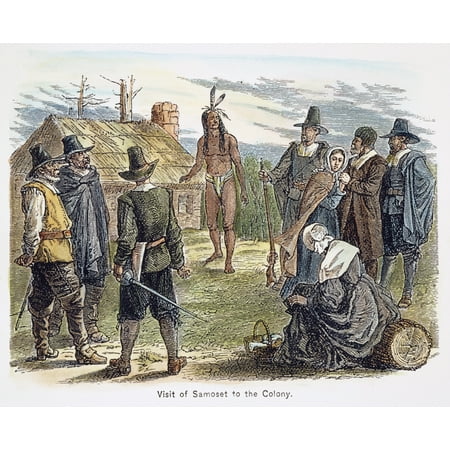 Samoset (D.1653?). /Nnative American Leader. On His First Visit To ...