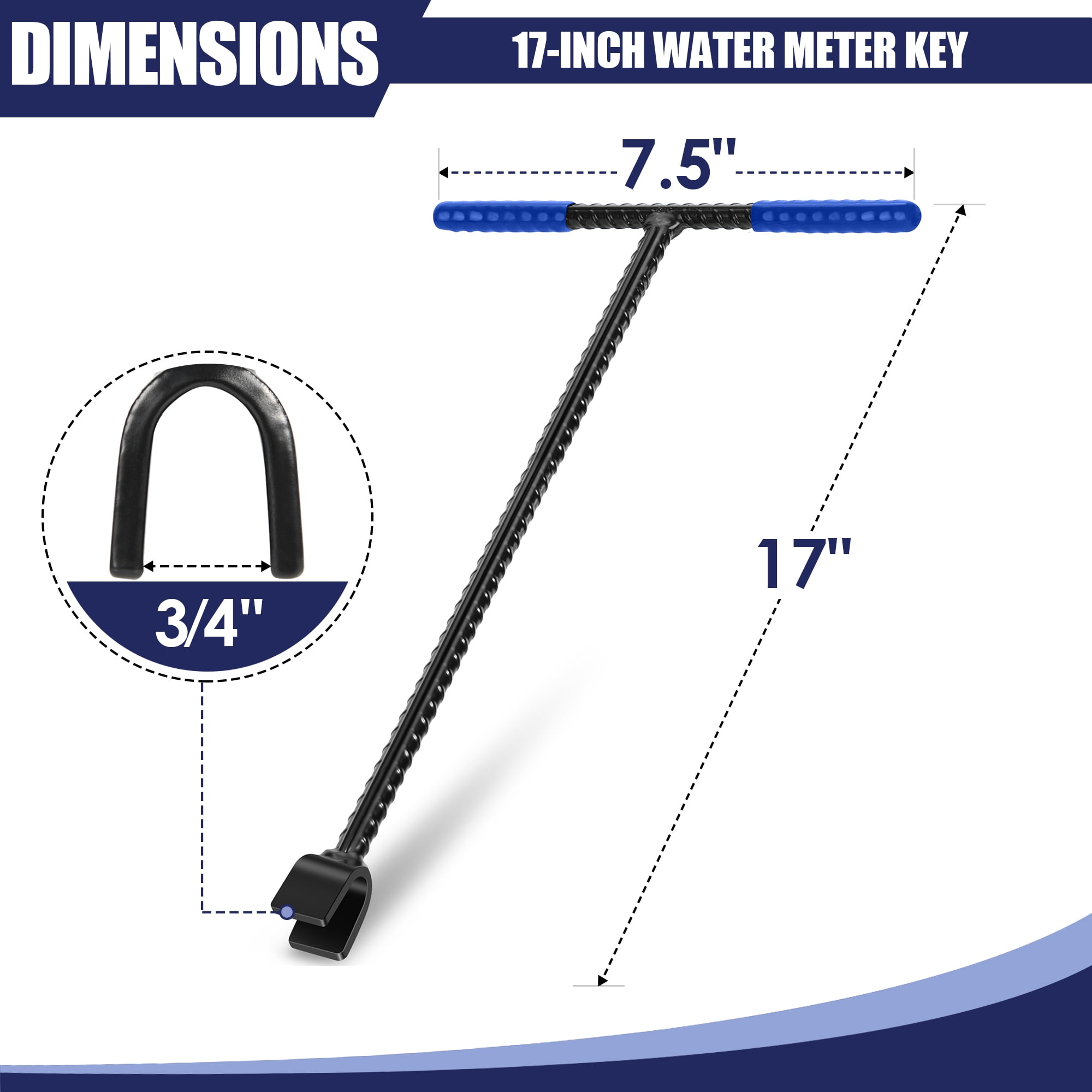 Buy LOSTRONAUT Water Meter Key Wrench, 4-Way Utility Curb Valve Tool ...