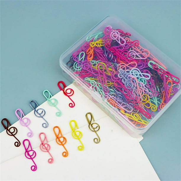 TopLLC Music Multicolor Metal Paper Clip Color Note Paper Clip Paper ...