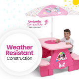 Disney Minnie Mouse Picnic Table with Block Baseplate & Cupholders ...