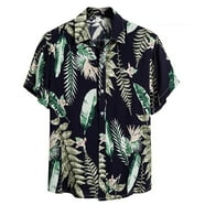Mchoice Men's Short Sleeve Hawaiian Beach Shirts Summer Lapel Vacation ...