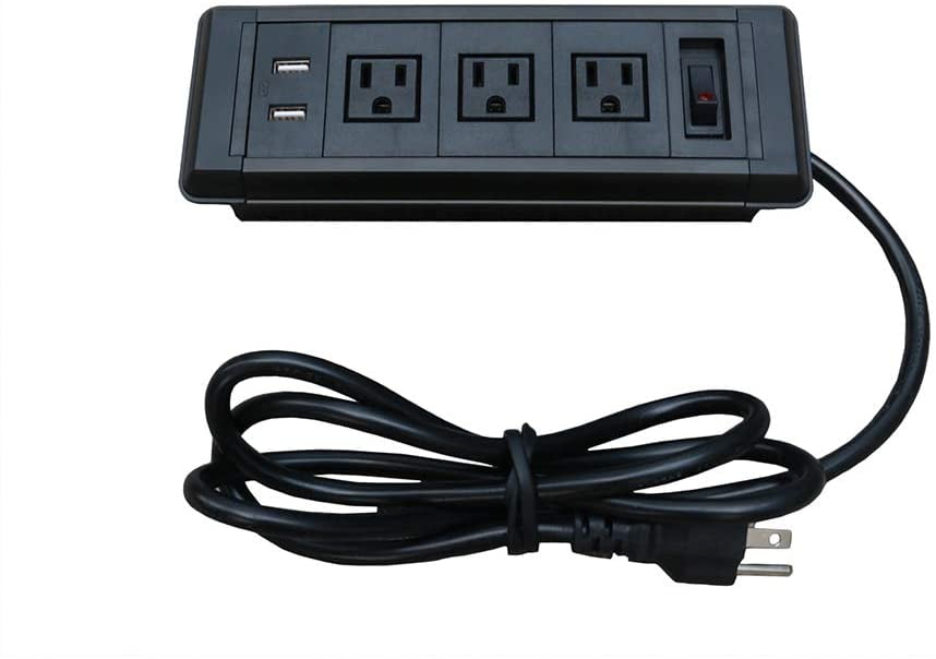 Zeshan Desktop Power Mountable Outlets Recessed Power Socket 3 AC Plug ...